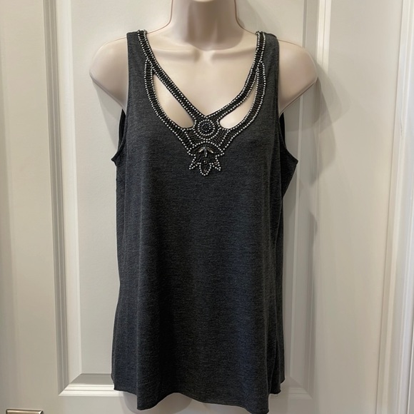 Tiny | Tops | Boutique Tank Top Beautiful Bead Work Around Neckline ...